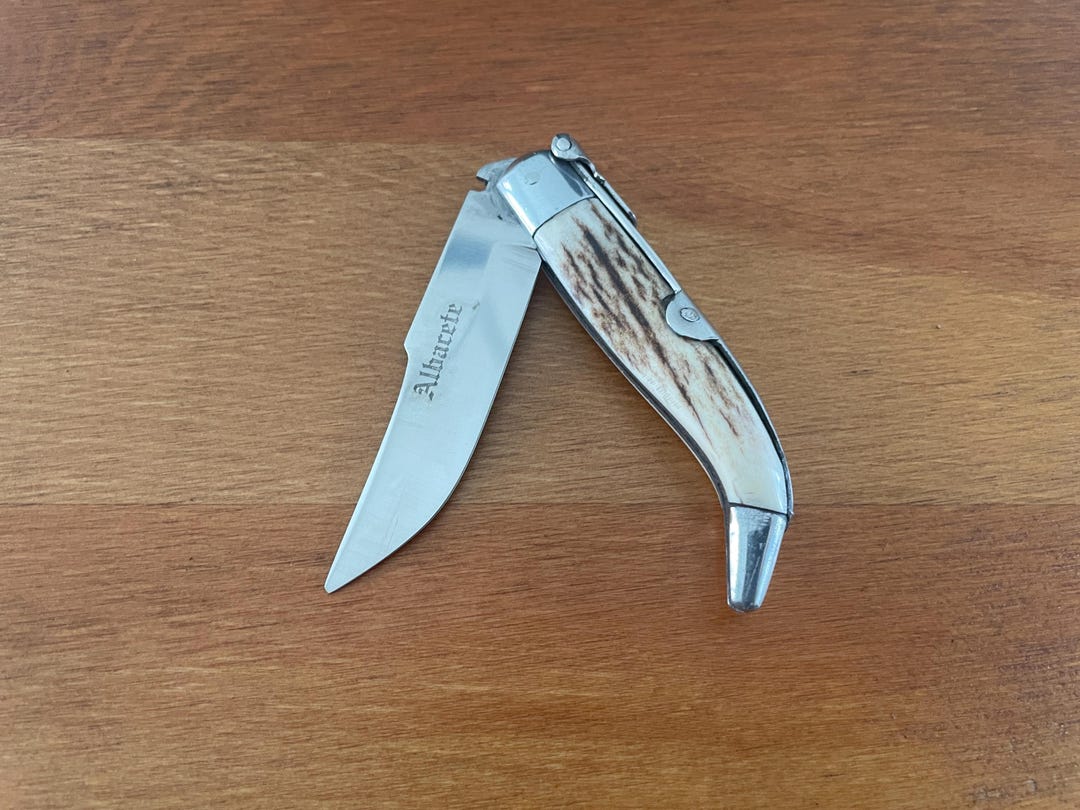 2.75” Spanish Navaja Pocket Knife Genuine Deer Antler Scales ...
