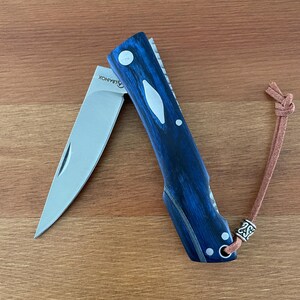 3.15" Stainless Steel Spanish Navaja Pocket Knife Blue Stamina Wood ...