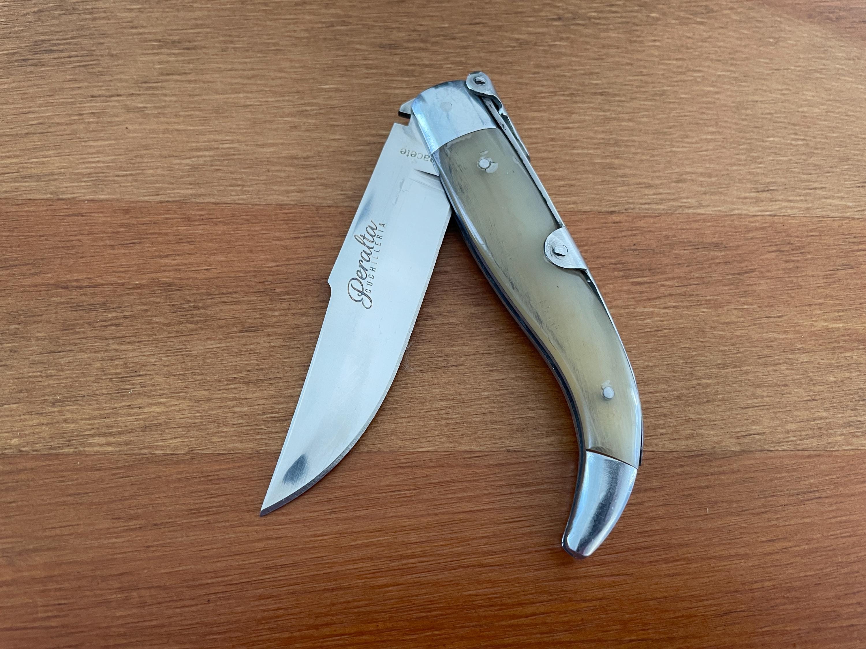 3.3” Classic Spanish Navaja Teja Pocket Knife Bull Horn Handcrafted ...