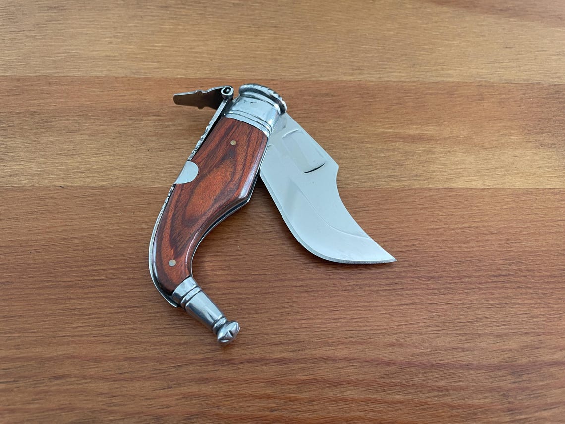 2.55” Spanish Navaja Capaora Pocket Knife Red Stamina Wood Scales - USA ...
