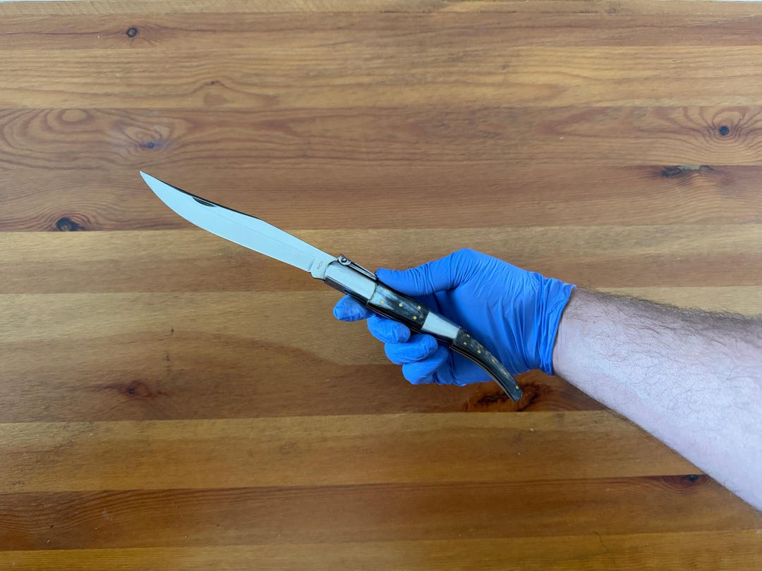 5.3" Arabian Style Ratchet Spanish Navaja Folding Knife Bull Horn ...