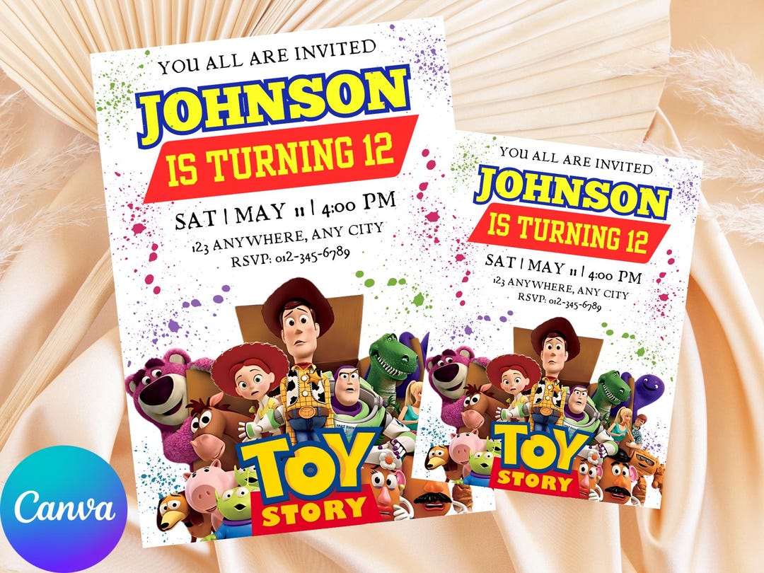 Invitación de cumpleaños de Toy Story, invitación editable de Toy Story ...