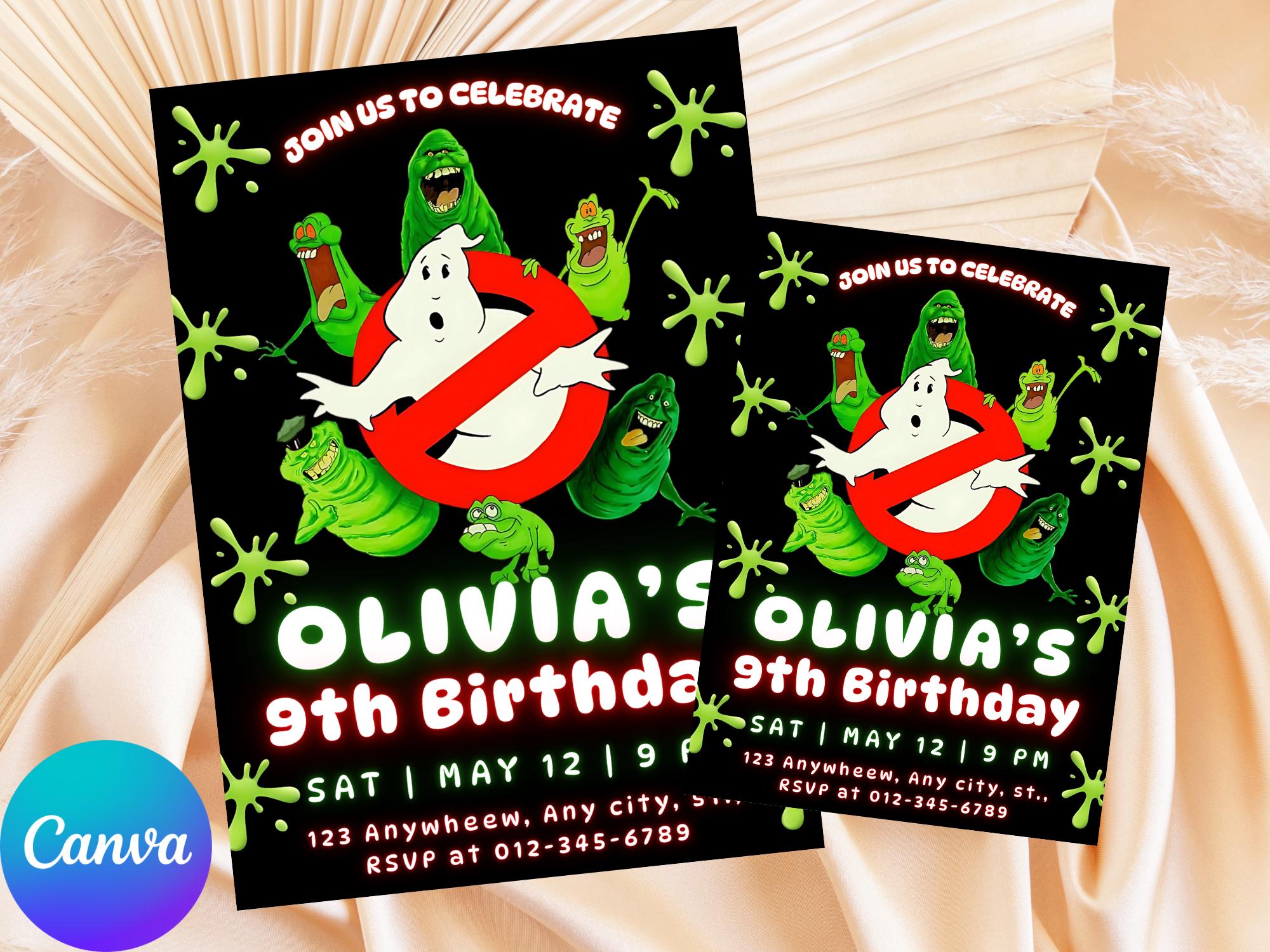 Editable Ghostbusters Birthday Invitation | Printable Ghostbusters ...