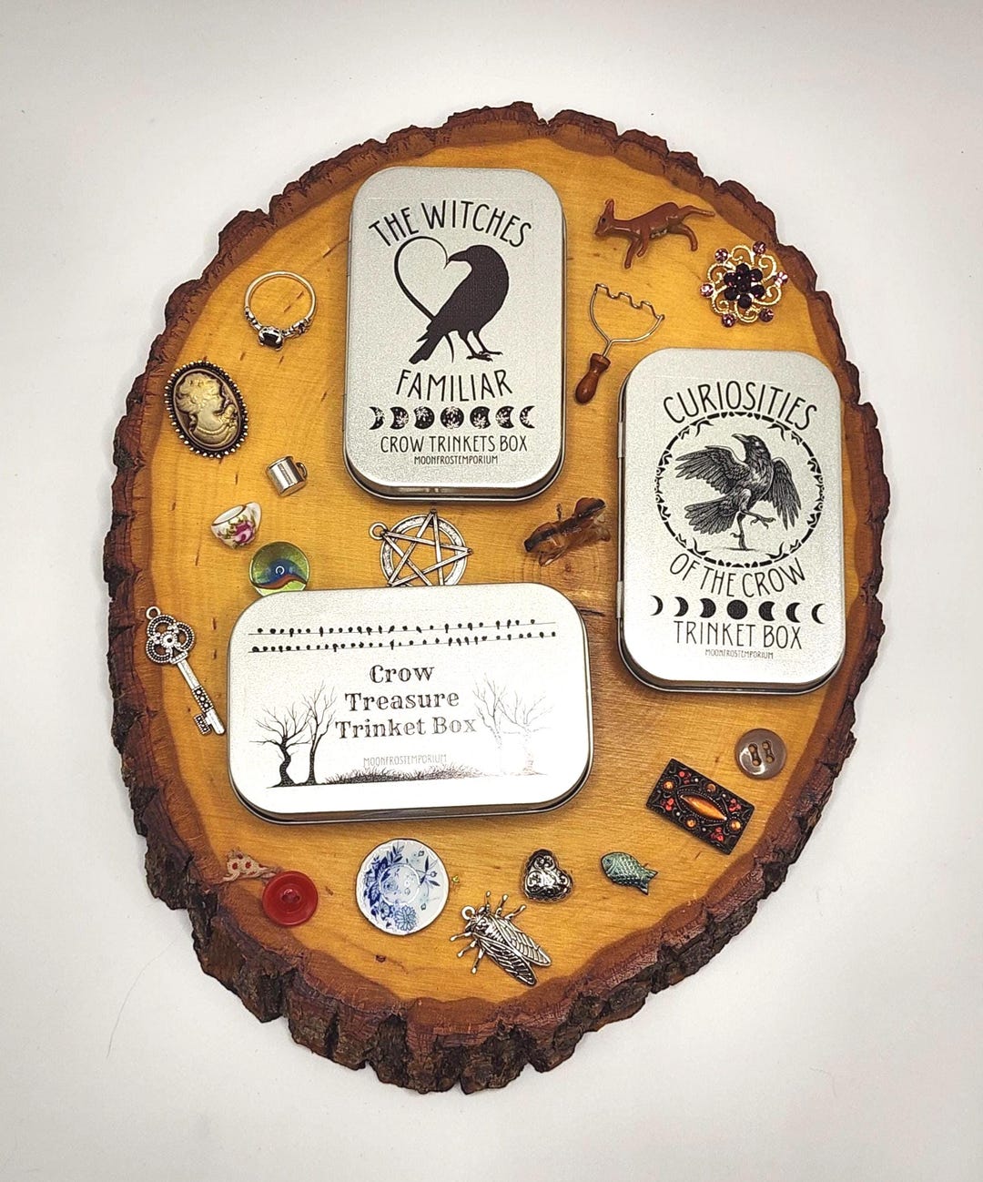 The Witches Familiar Crow Gifts Trinket Tin Crow Gifts Treasure Box ...