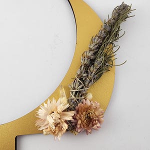 Crescent Moon Door Corner Decor Botanical Crystal Embellished Wooden ...