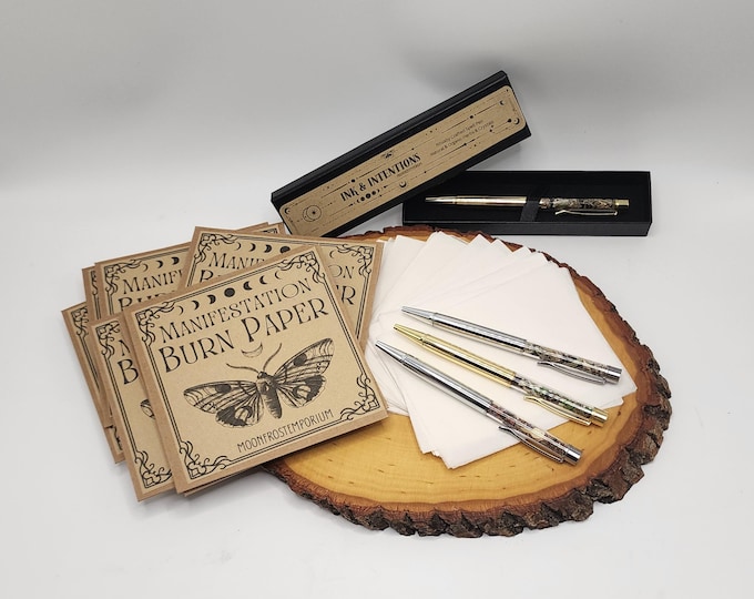 Manifestation Burn Paper & Ritually Crafted Intention Spell Pen Set ...