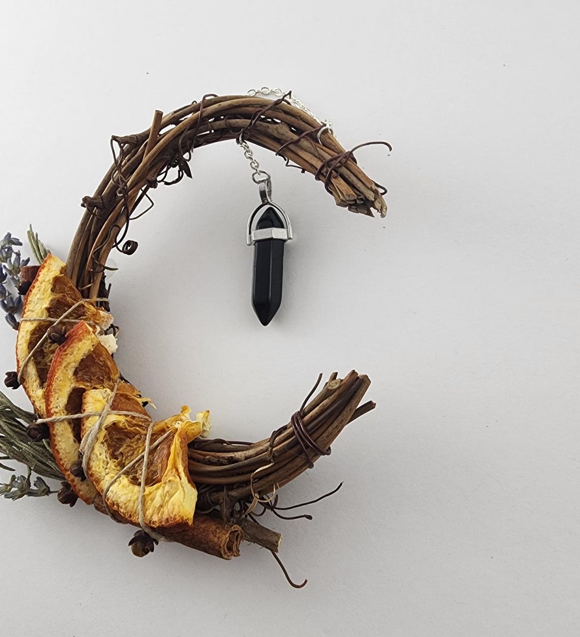 Mini Botanical Crescent Moon Peace and Protection Wreath Wildcrafted ...