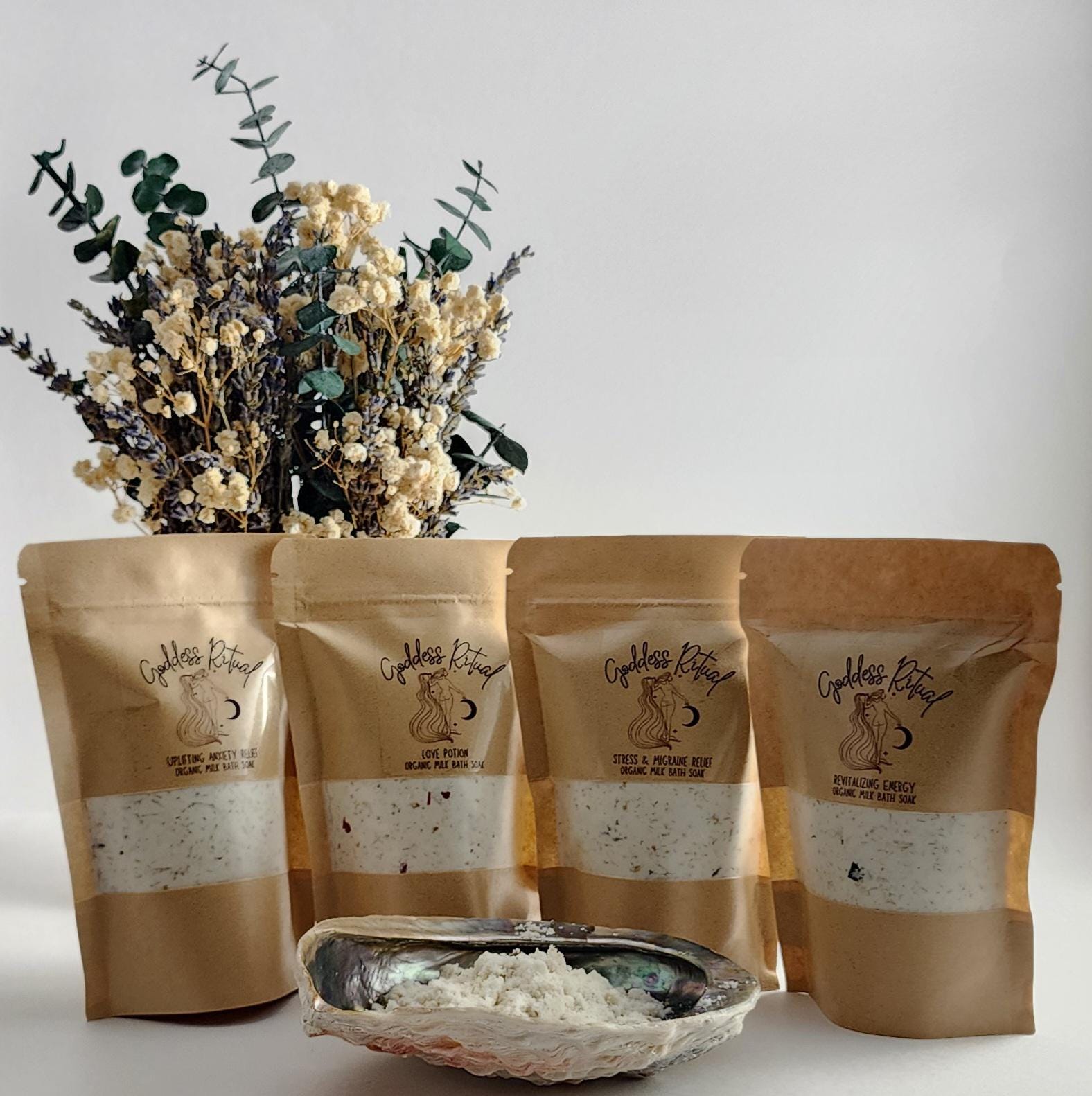Uplifting Anxiety Relief Goddess Ritual Organic Coconut Milk Bath Soak ...