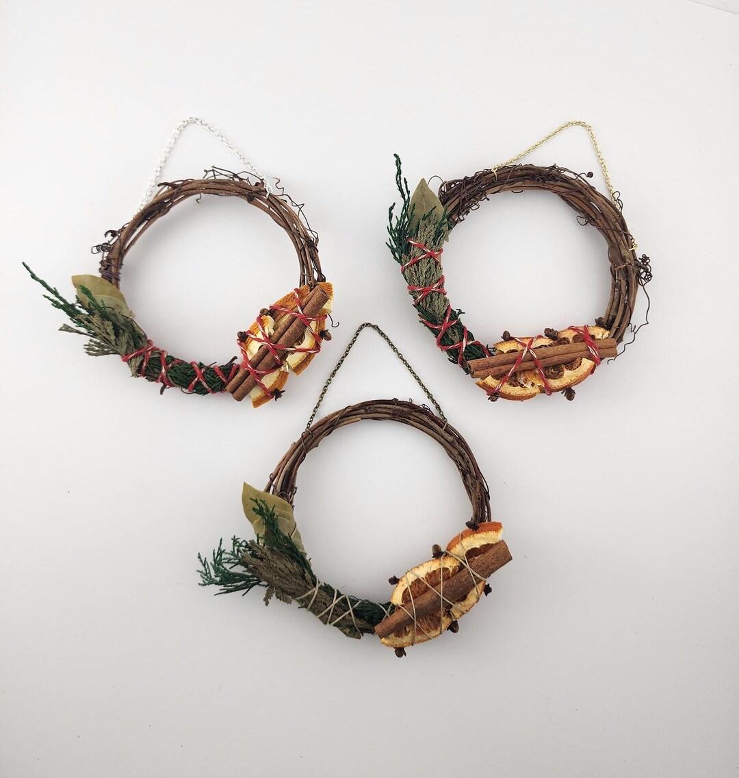 Mini Yule Intention Wreath Wheel of the Year Decor Winter Solstice ...