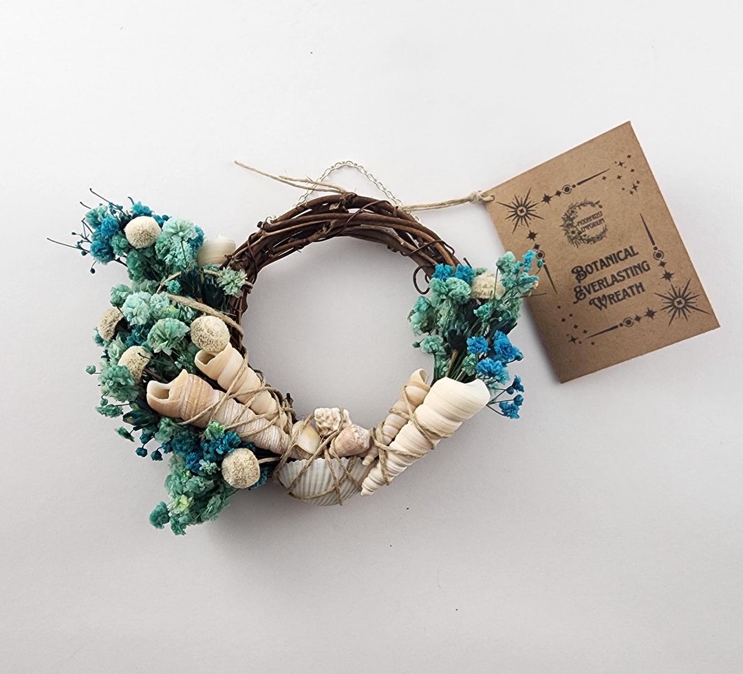 Mini Botanical Sea Witch Intention Wreath Wildcrafted Dried Flowers Sea ...
