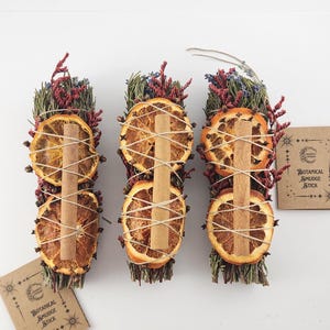 7" Large Yule Tide Smudge Wand Herbal Smoke Cleansing Smudge Stick ...