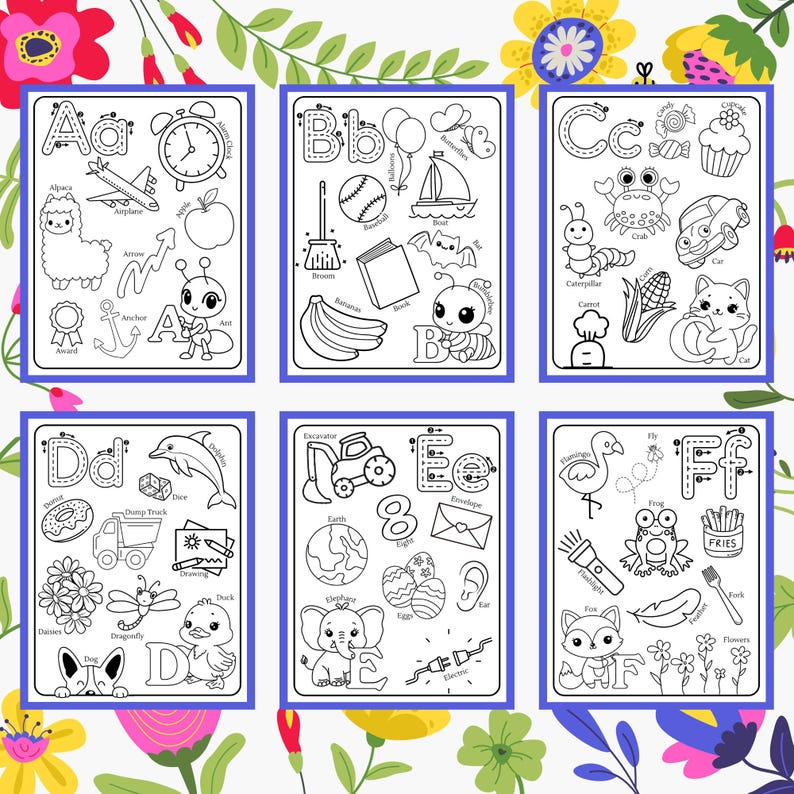 Alphabet Coloring Pages A-Z | Printable Letter Coloring Sheets With ...