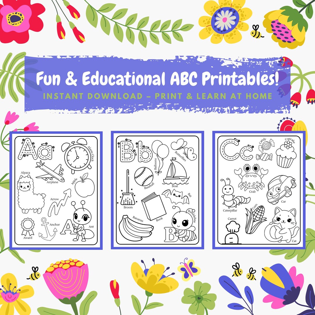 Alphabet Coloring Pages A-Z: Educational Printable Activity (PDF ...