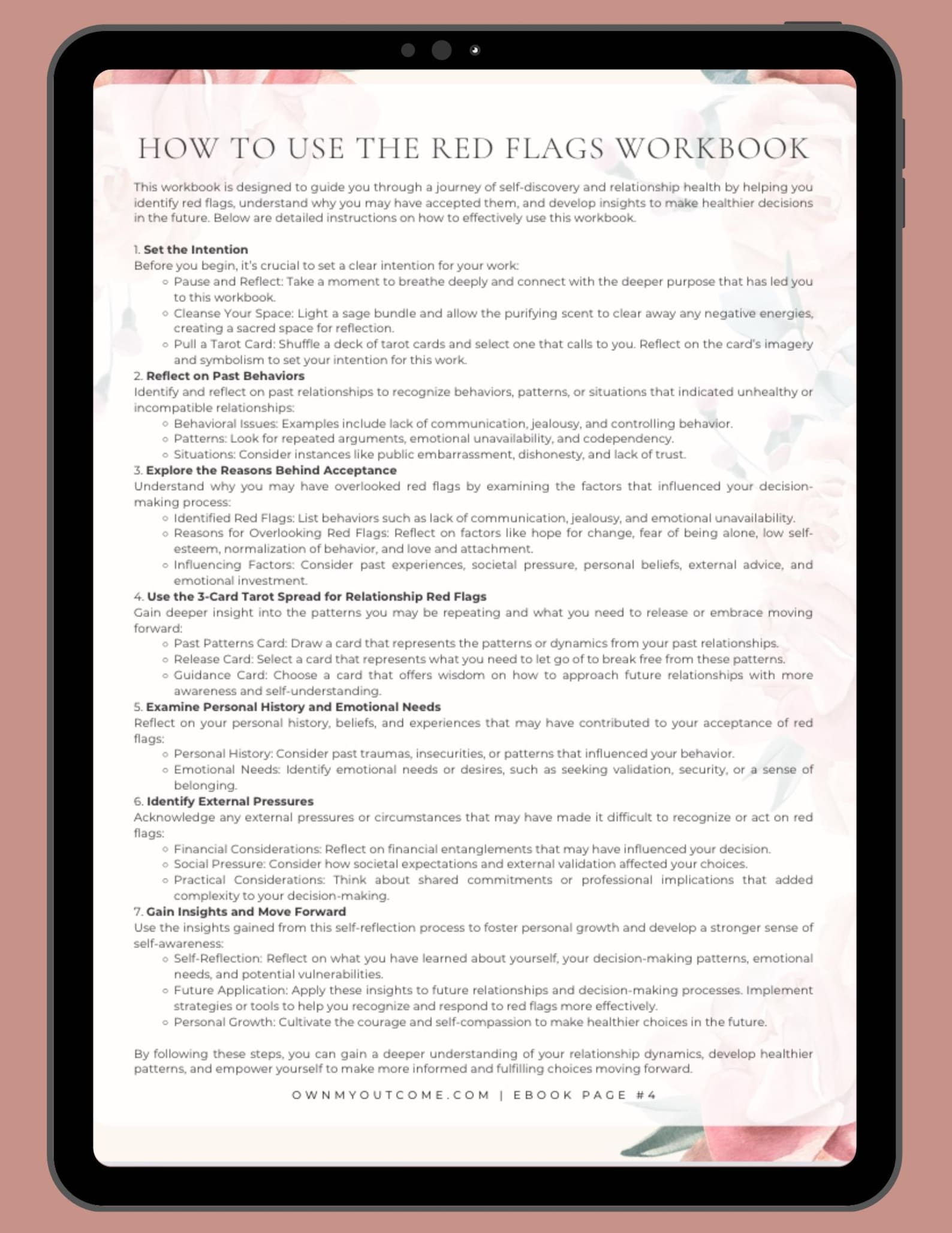 Recognizing Red Flags: A Self-reflection Workbook - Etsy