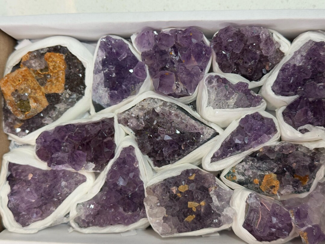 Amethyst Crystal Cluster Box Collection, 'A' Quality Natural Amethyst ...