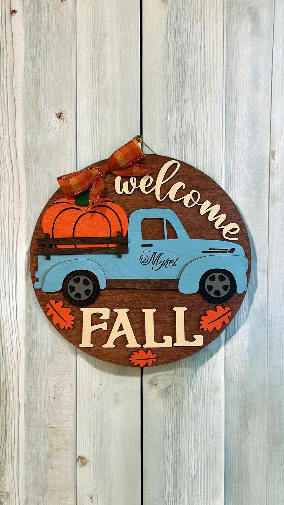 Fall Farm Truck Wooden Sign, Fall Gift, Fall Decor, Custom Wood Sign - Etsy