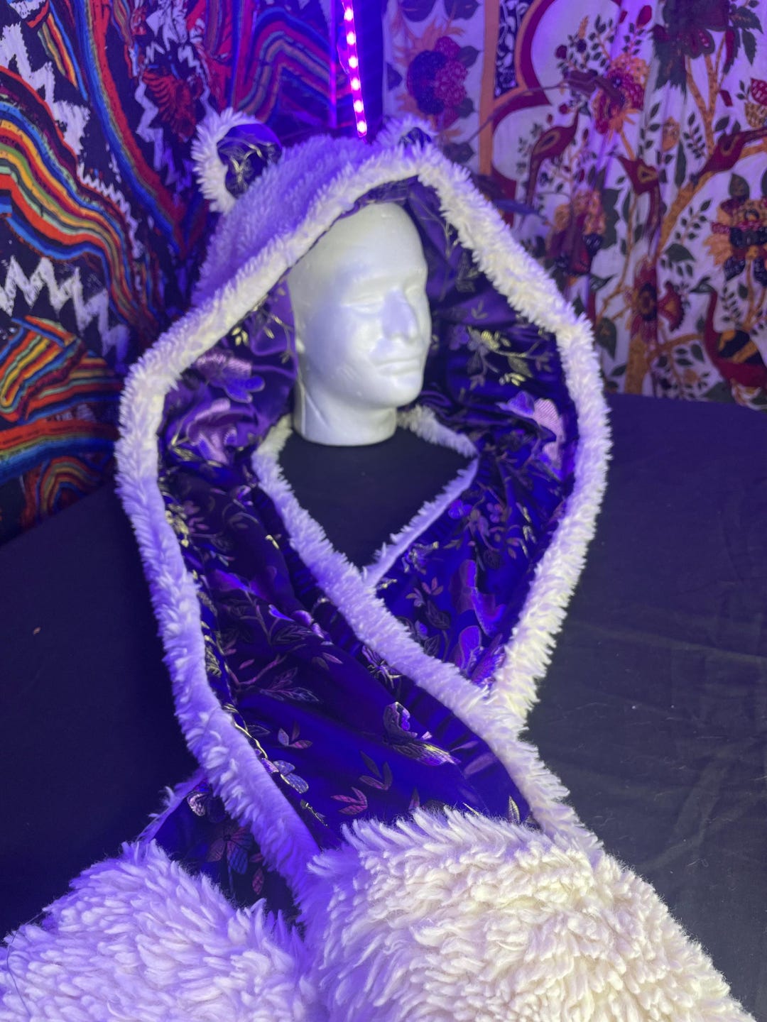 Rave Hood, Spirit Hood, Handmade Hood, Festival Hood, Festival Hat ...