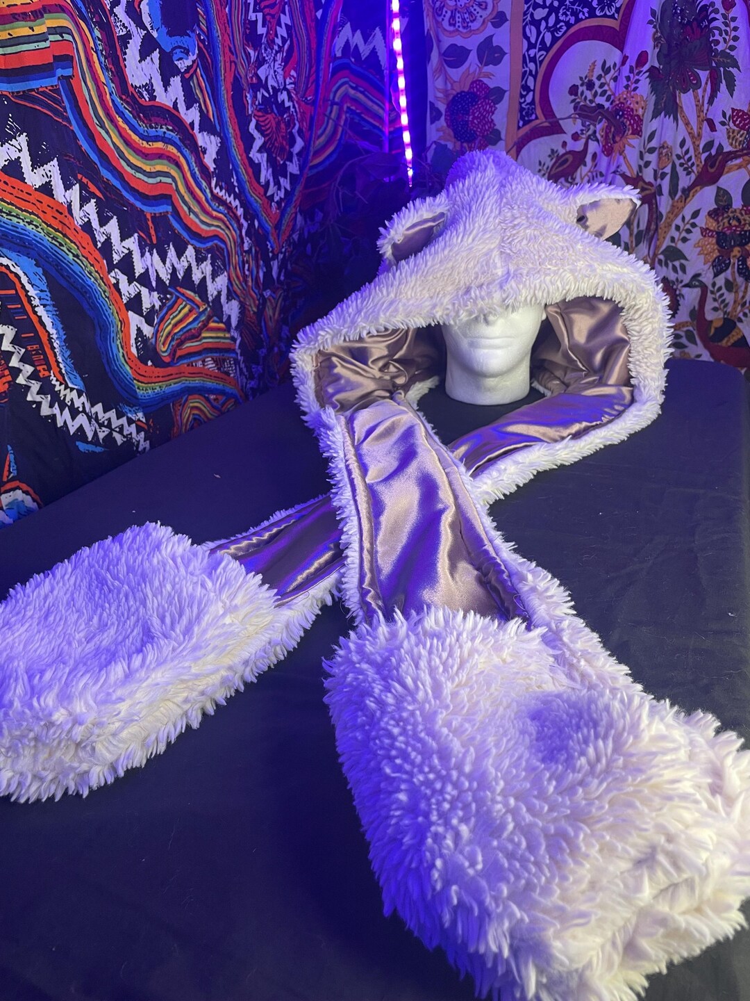 Rave Hood, Spirit Hood, Handmade Hood, Festival Hood, Festival Hat ...