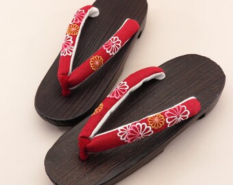 Japanese Wooden Geta Embroidery Purple Tones Kimono Clothing Shoes ...