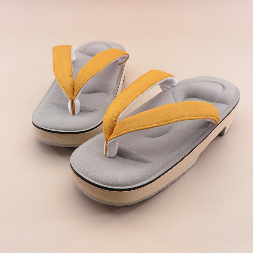 Japanese Wooden Geta 'pido Heel' Plain Blue Tones Kimono Clothing Shoes ...