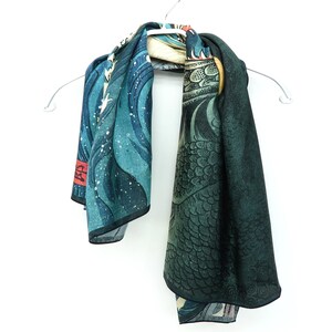 Ukiyo-e Japanese Art Silk Scarf Kuniyoshi Utagawa Multicolor 35.5”x35.5 ...