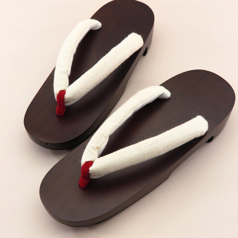 Japanese Wooden Geta Plain Ivory Tones Kimono Clothing Shoes Sandals ...