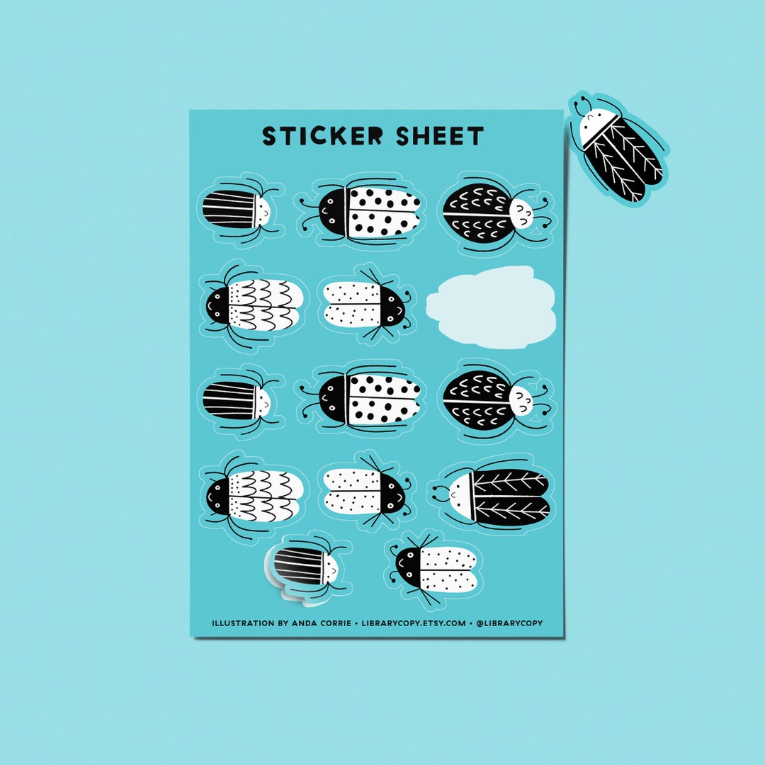 Bugs Sticker Sheet Insect Illustration Stickers - Etsy