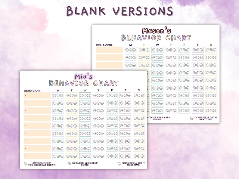Editable Behavior Chart for Kids: Daily Tracker (digital Download) - Etsy