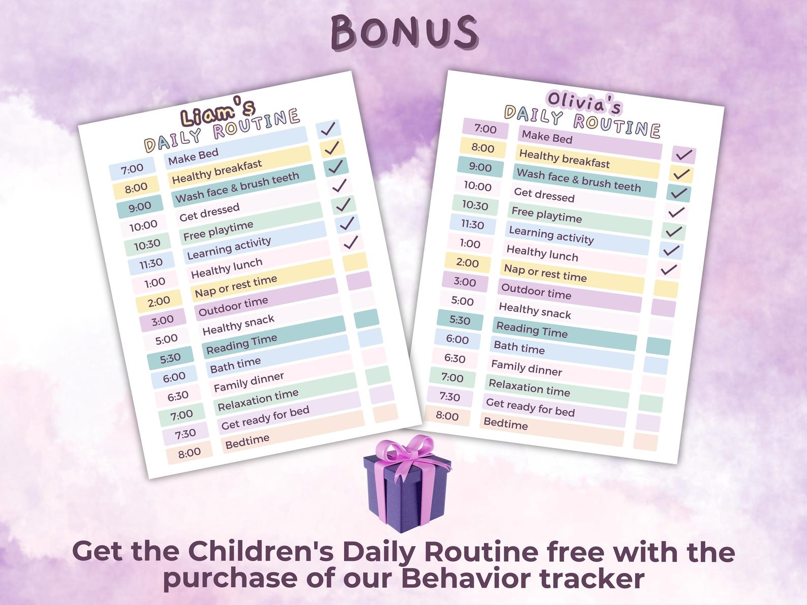 Behavior Reward Chart for Kids, Daily Behavior Tracker, Good Behavior ...