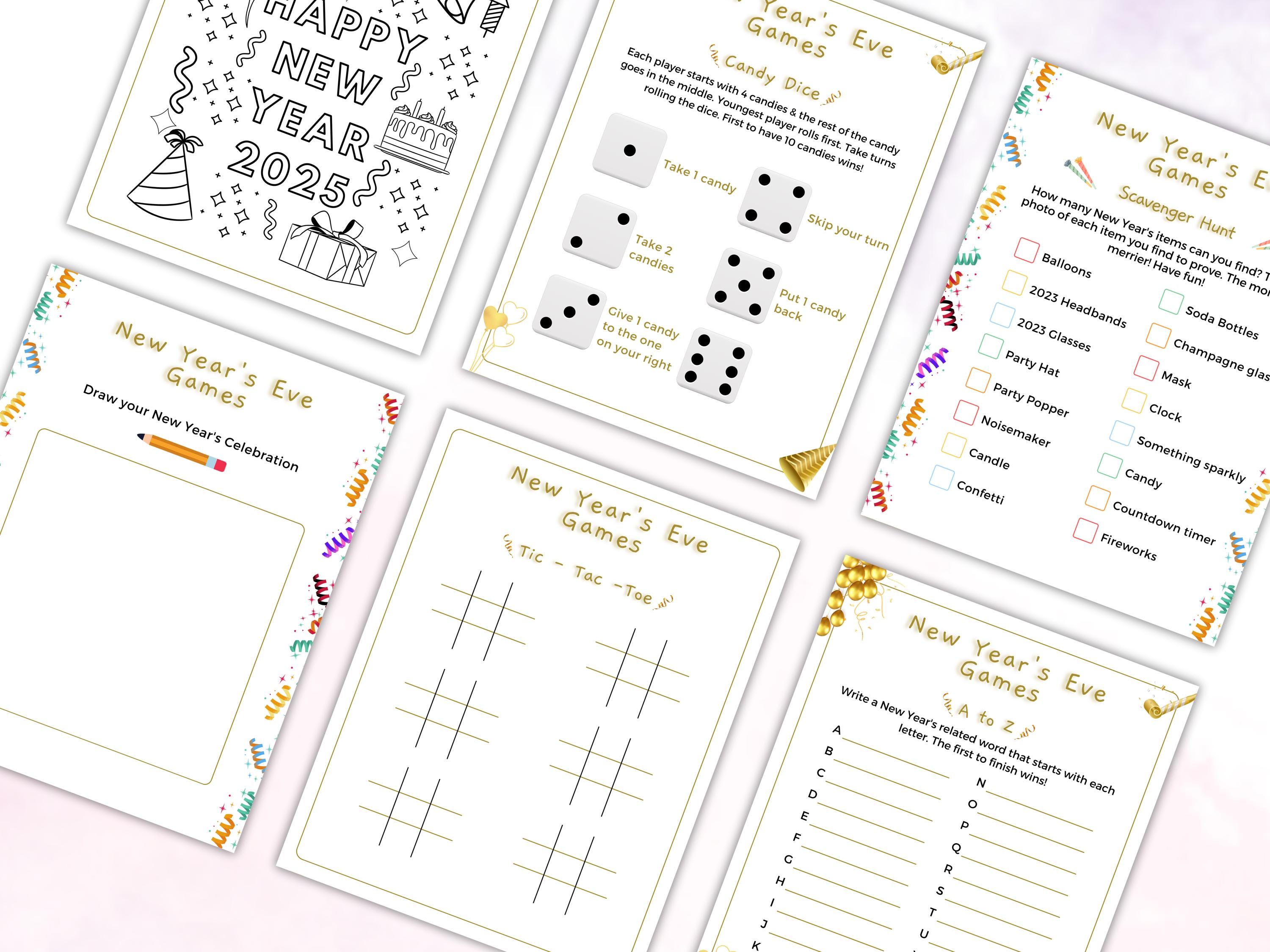New Year's Eve Games & Activities Bundle for Kids (printable) - Etsy