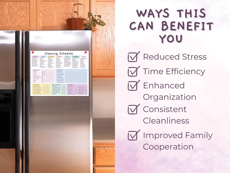 Editable Cleaning Schedule Planner: Household Chore Chart (printable ...