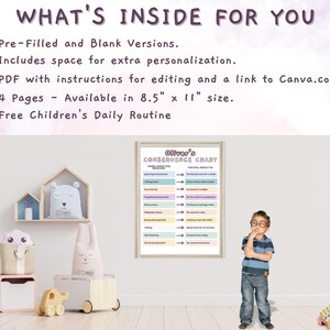 Editable Consequence Chart for Kids: Visual Behavior Tracker (digital ...