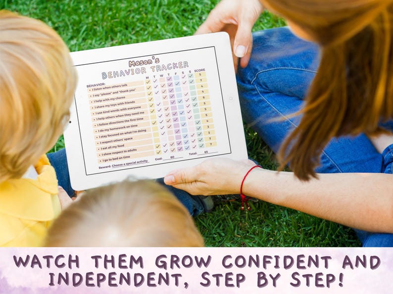 Behavior Reward Chart for Kids, Daily Behavior Tracker, Good Behavior ...