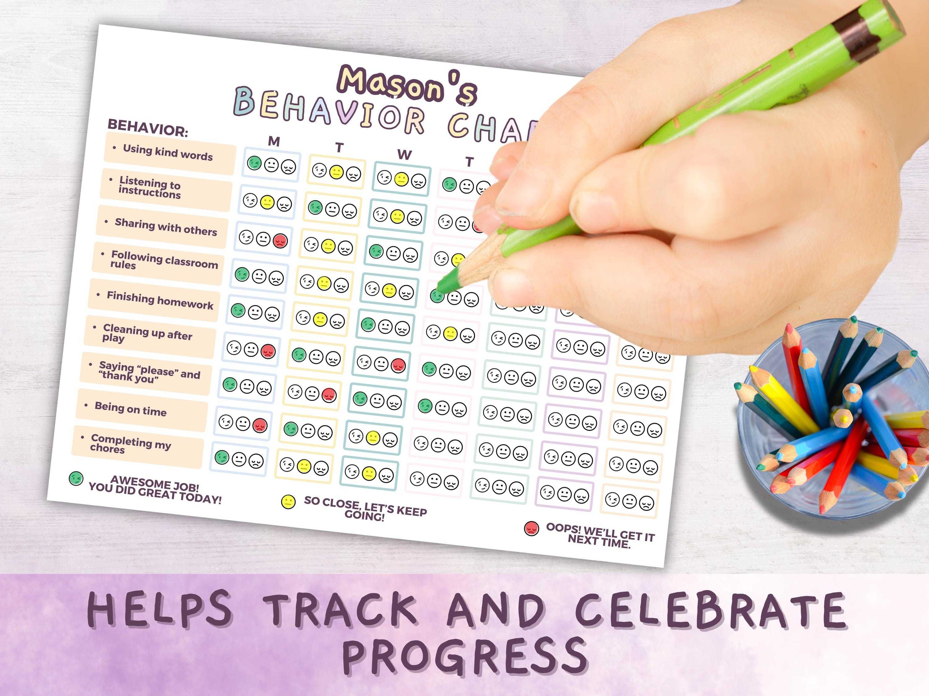 Editable Behavior Chart for Kids: Daily Tracker (digital Download) - Etsy