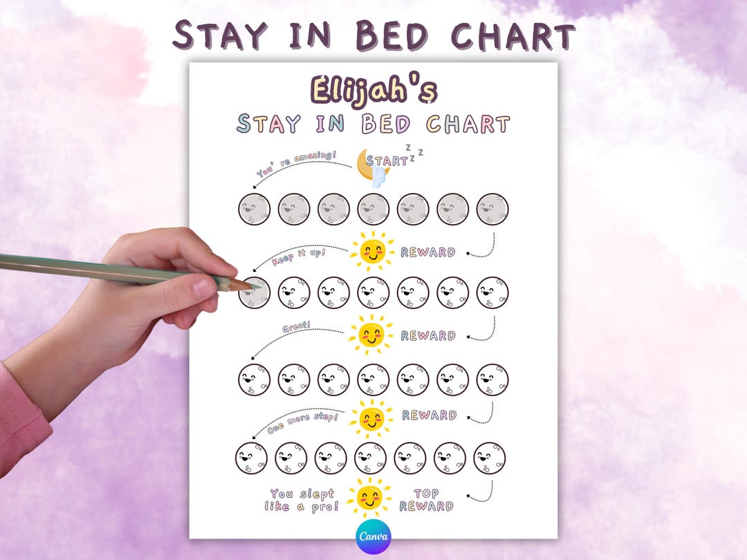 Stay in Bed Chart: Kids Sleep Tracker, Bedtime Routine (digital ...