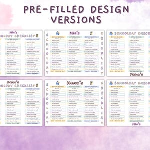 Editable Kids Schoolday Checklist: Daily Responsibility Chart ...