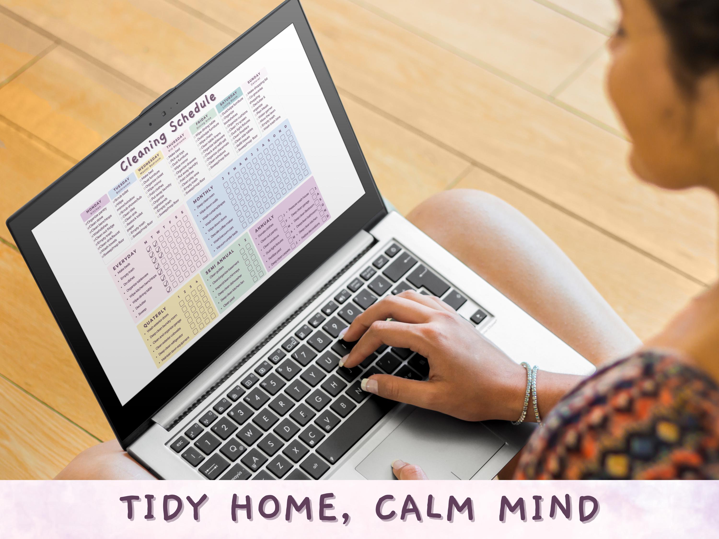 Editable Cleaning Schedule Planner: Household Chore Chart (printable ...