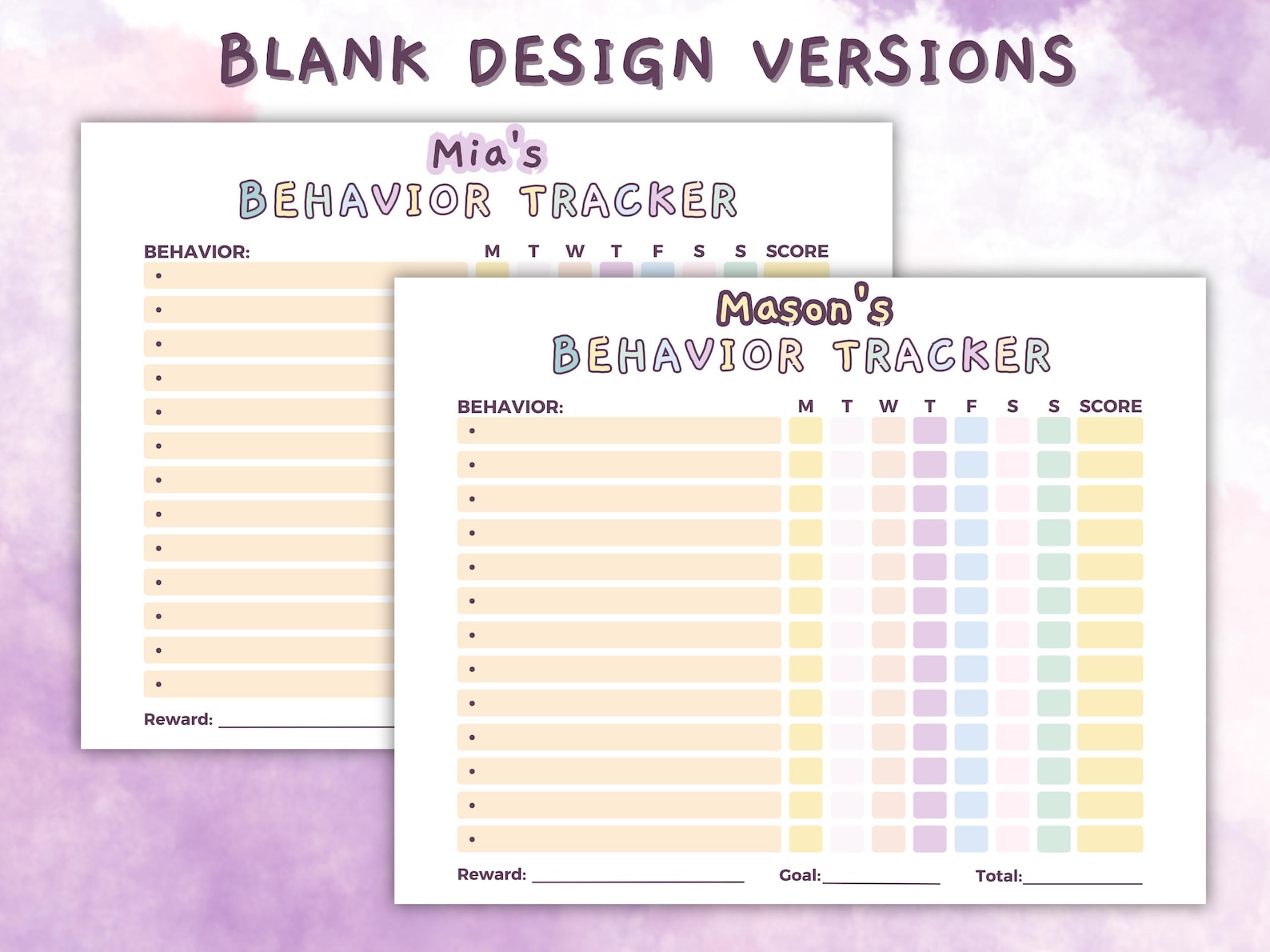 Behavior Reward Chart for Kids, Daily Behavior Tracker, Good Behavior ...