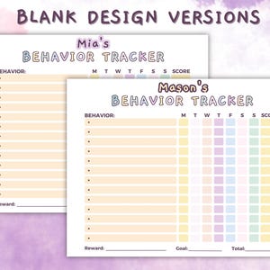 Behavior Reward Chart for Kids, Daily Behavior Tracker, Good Behavior ...