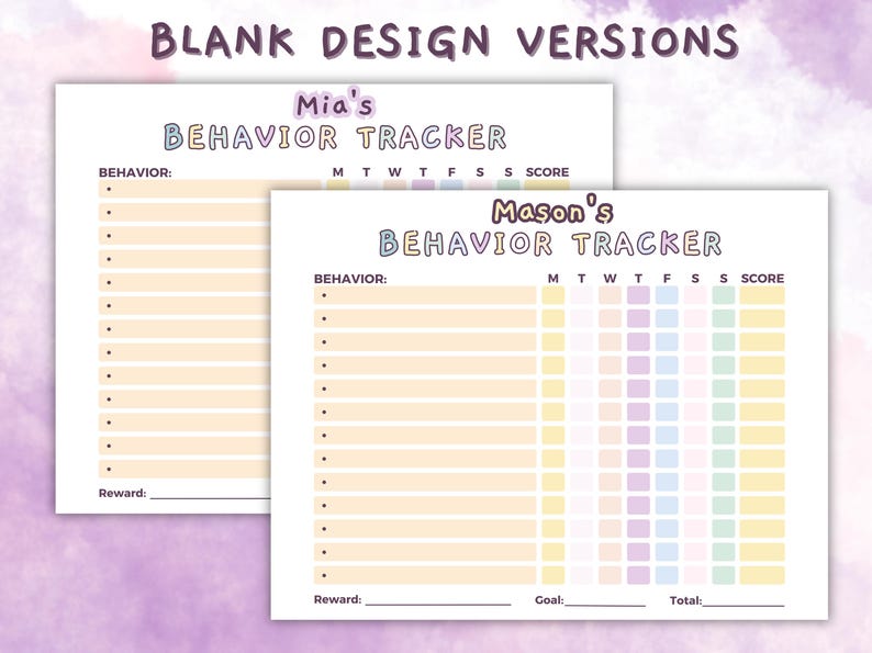 Behavior Reward Chart for Kids, Daily Behavior Tracker, Good Behavior ...