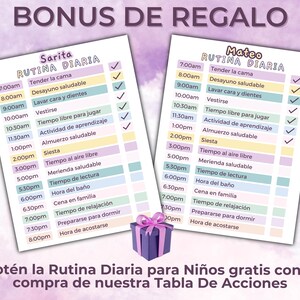 Spanish Behavior Chart for Kids: Rewards & Habits (canva Template ...