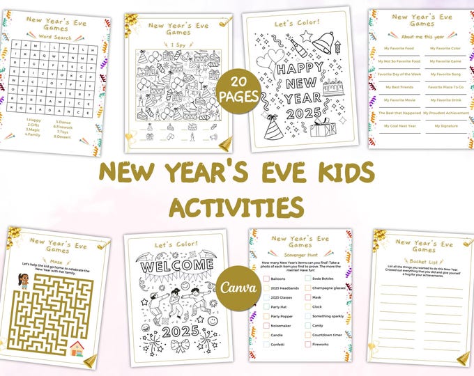 New Year's Eve Games & Activities Bundle for Kids (printable) - Etsy