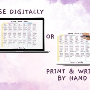 Editable Family Chore Chart Template (digital Download) - Etsy