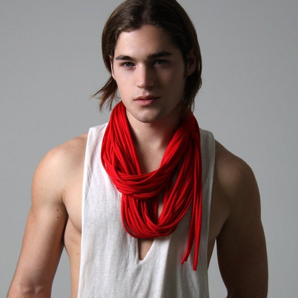 Red Mens Scarf - Etsy