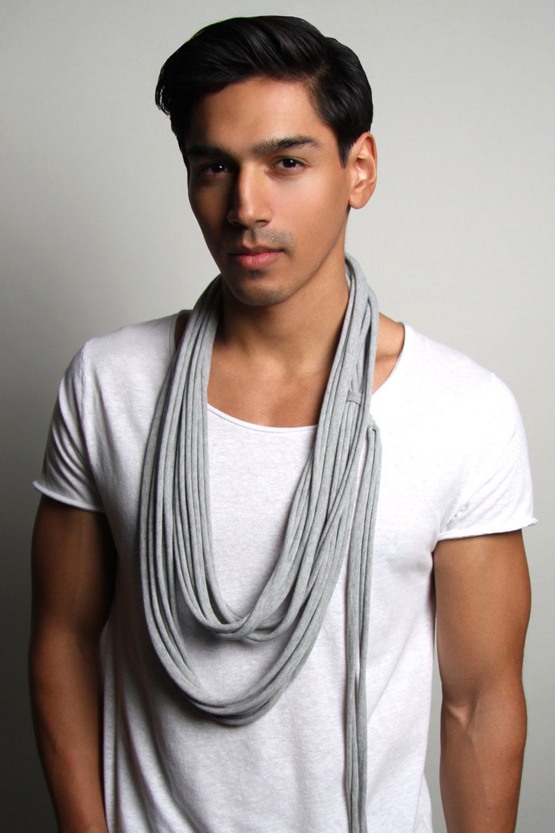 Versatile Modern Infinity Scarf Men Gift Mens Necklace Soft | Etsy