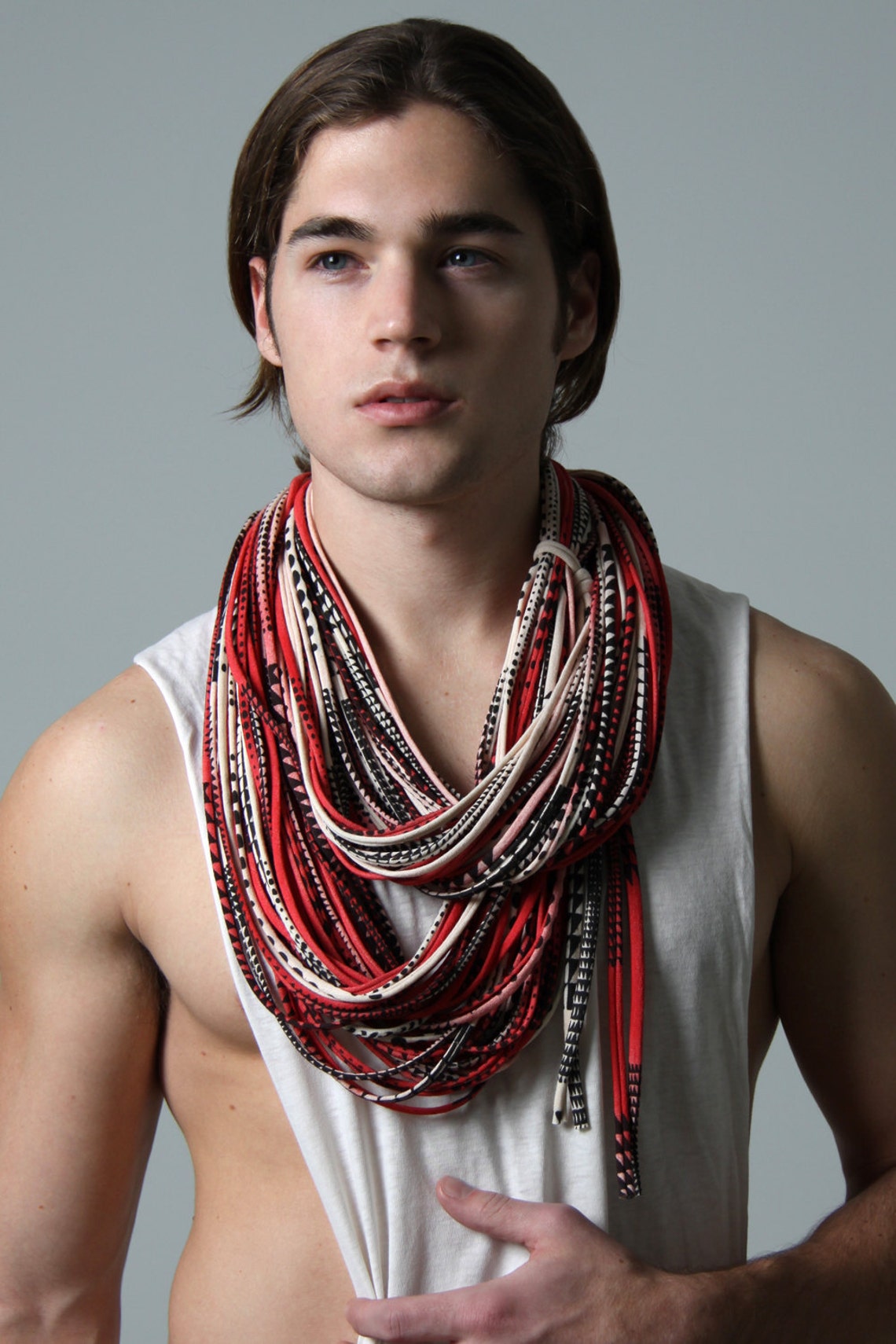 Red Scarf / Mens Scarf / Burning Men Clothing Festival Man - Etsy