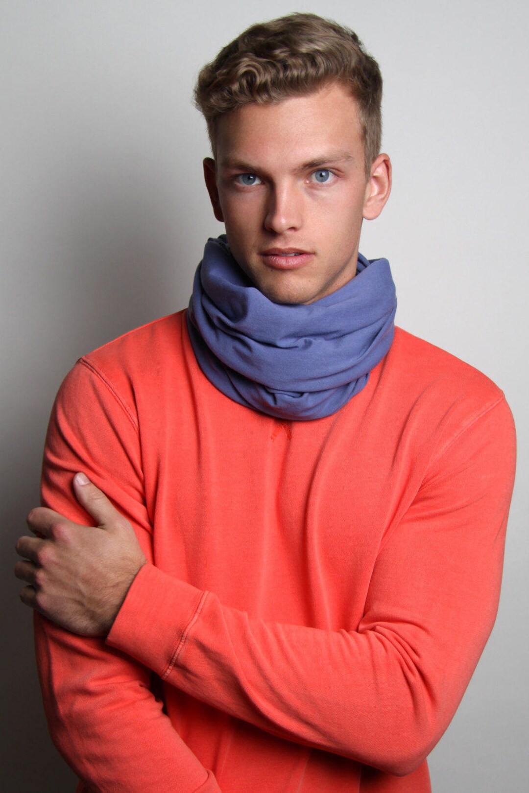 Mens Scarf Oversized Men's Infinity Scarf Blue Scarves for - Etsy