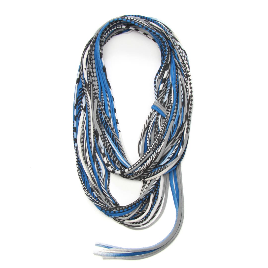 Unisex Blue Infinity Scarf Necklace / Fashion Accessories / - Etsy