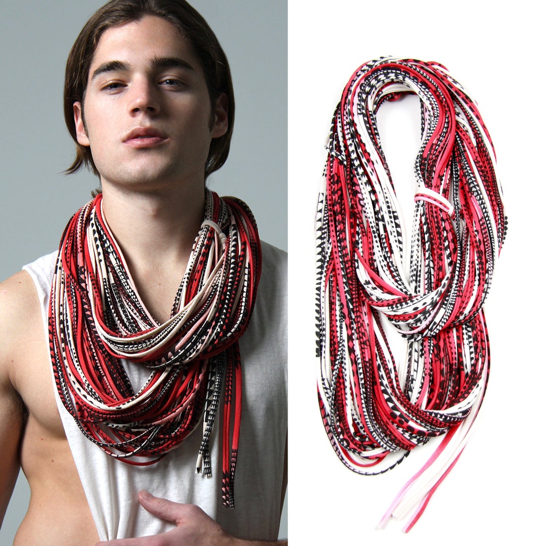 Red Scarf / Mens Scarf / Burning Men Clothing Festival Man - Etsy