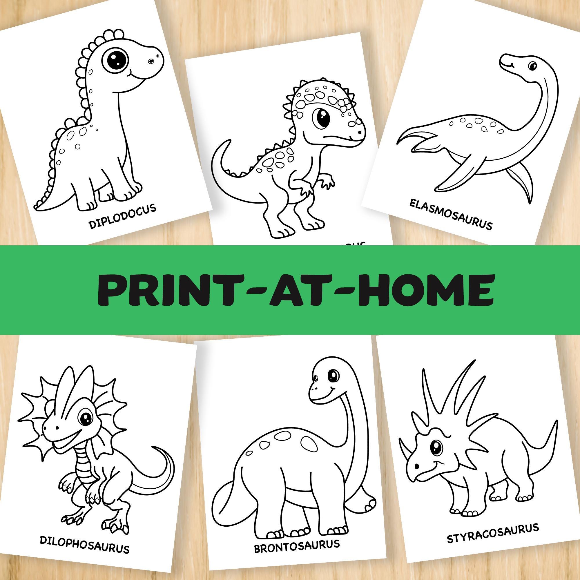 20 Printable Dinosaurs Coloring Pages for Kids, Cute Adorable Dino ...